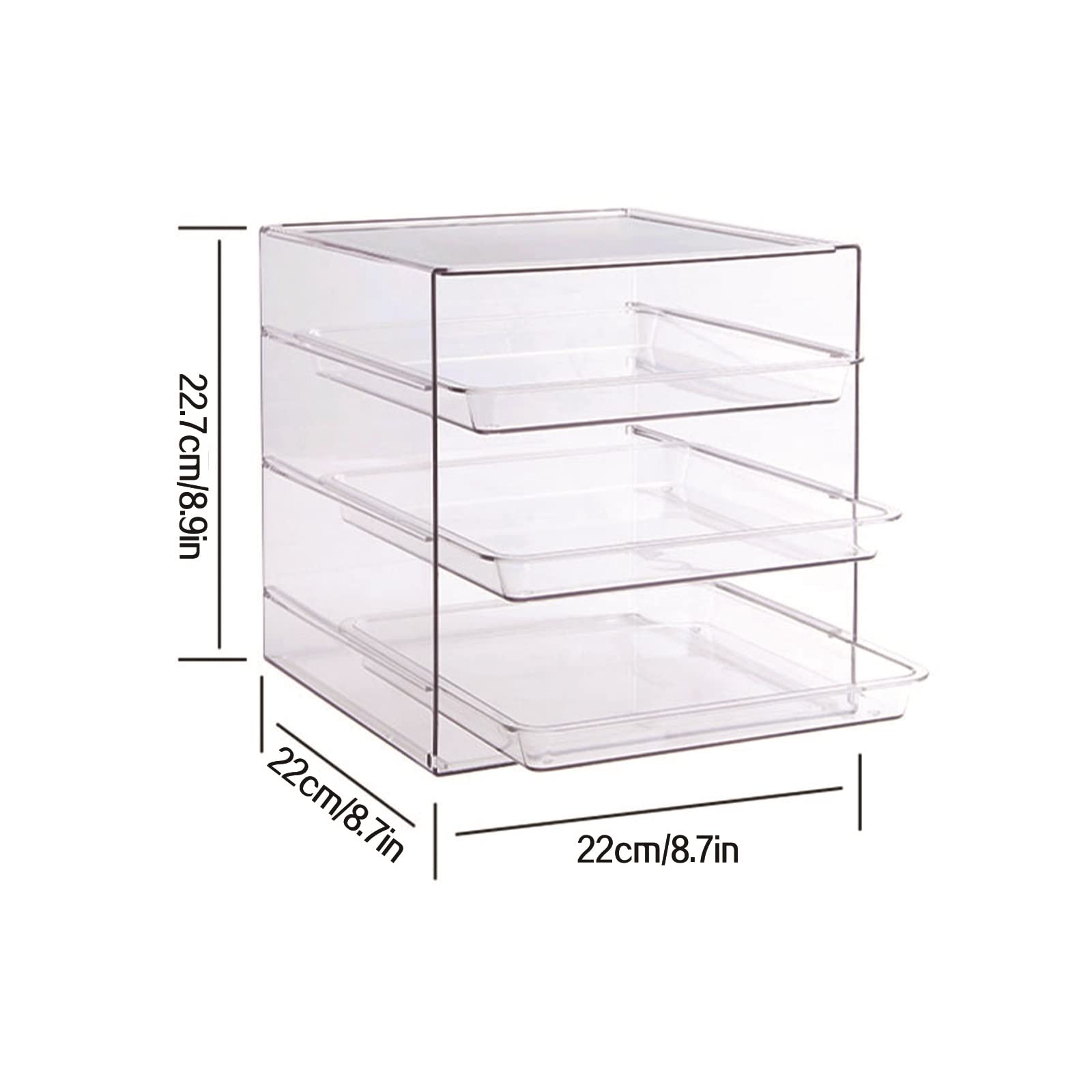 Refrigerator Organizer Bins with Pull-out Drawer, Large Stackable Fridge Drawer Organizer Set with Handle, BPA-free Drawable Clear Storage Cases for Freezer, Cabinet, Kitchen, Pantry Organization
