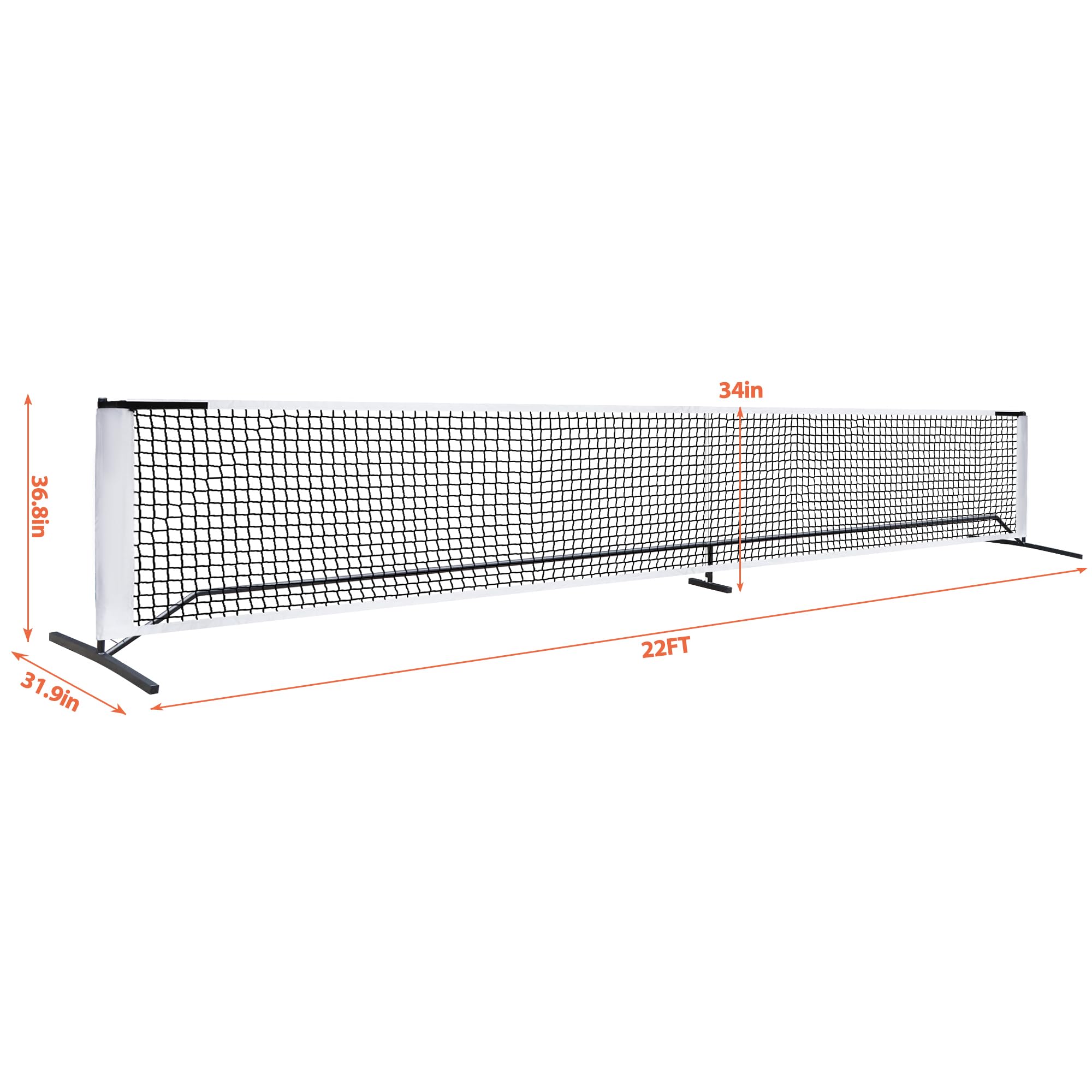 Smartxchoices Portable Pickleball Net System Outdoor 22FT Regulation Size, Pickleball System Metal Frame Net with Carrying Bag for Driveway Backyards