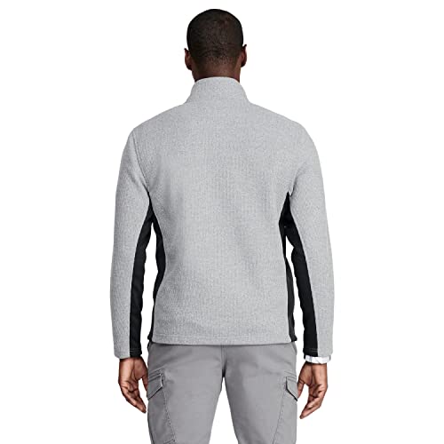 IZOD Men's Shaker Fleece Full Zip Jacket, Light Grey Heather, Medium