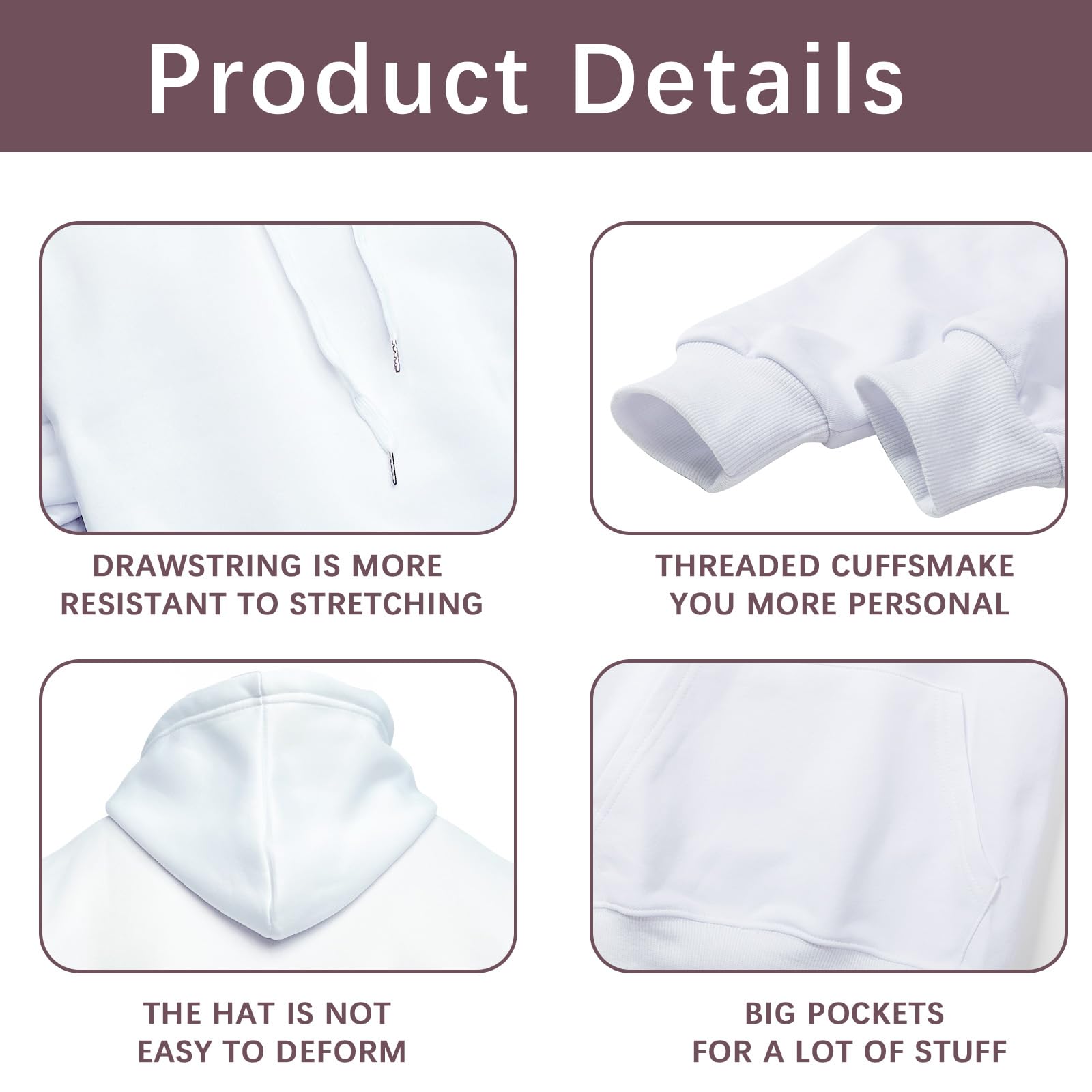 AiDiYGECO 3pcs Sublimation Hoodies Blank Men 100 Polyester Hoodie For Sublimation (XL)