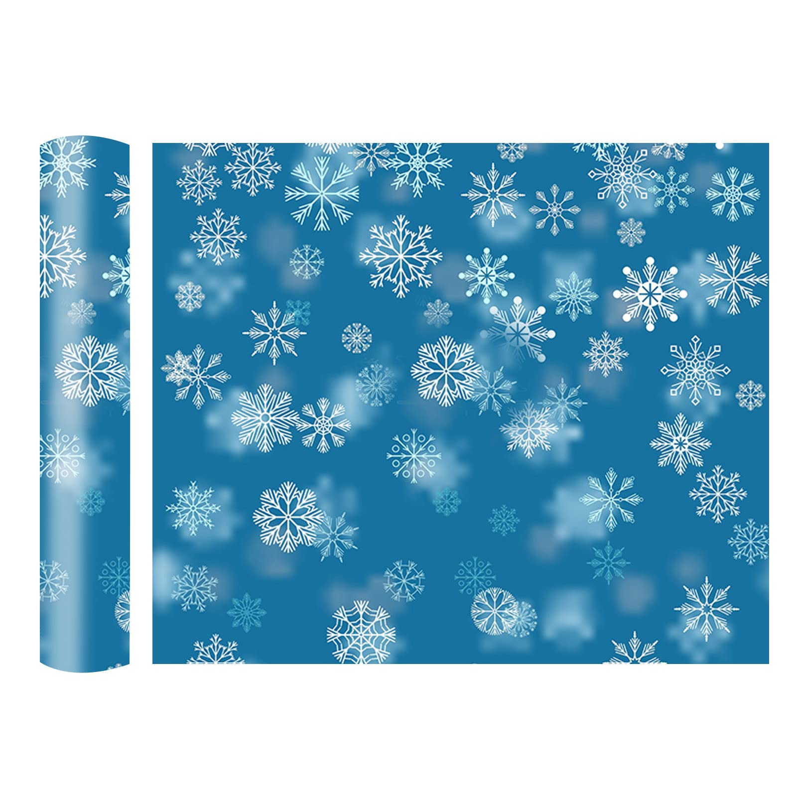 Christmas Winter Snowflake Pattern Heat Transfer Vinyl Rainbow Stripe Pattern Vinyl Vinyl Bundling Roll Soft Metal HTV Vinyl for Ironing Clothes and Other Fabrics Blanks for Projects (A2-I, One Size)