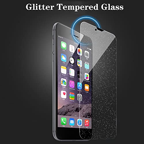 WIRIXSYD 2PCS Glitter Screen Protector suit for iPhone 14 Pro max, Diamond Bling Shiny Sparkling Tempered Glass Suit for iPhone 14 pro max 6.7 Inch