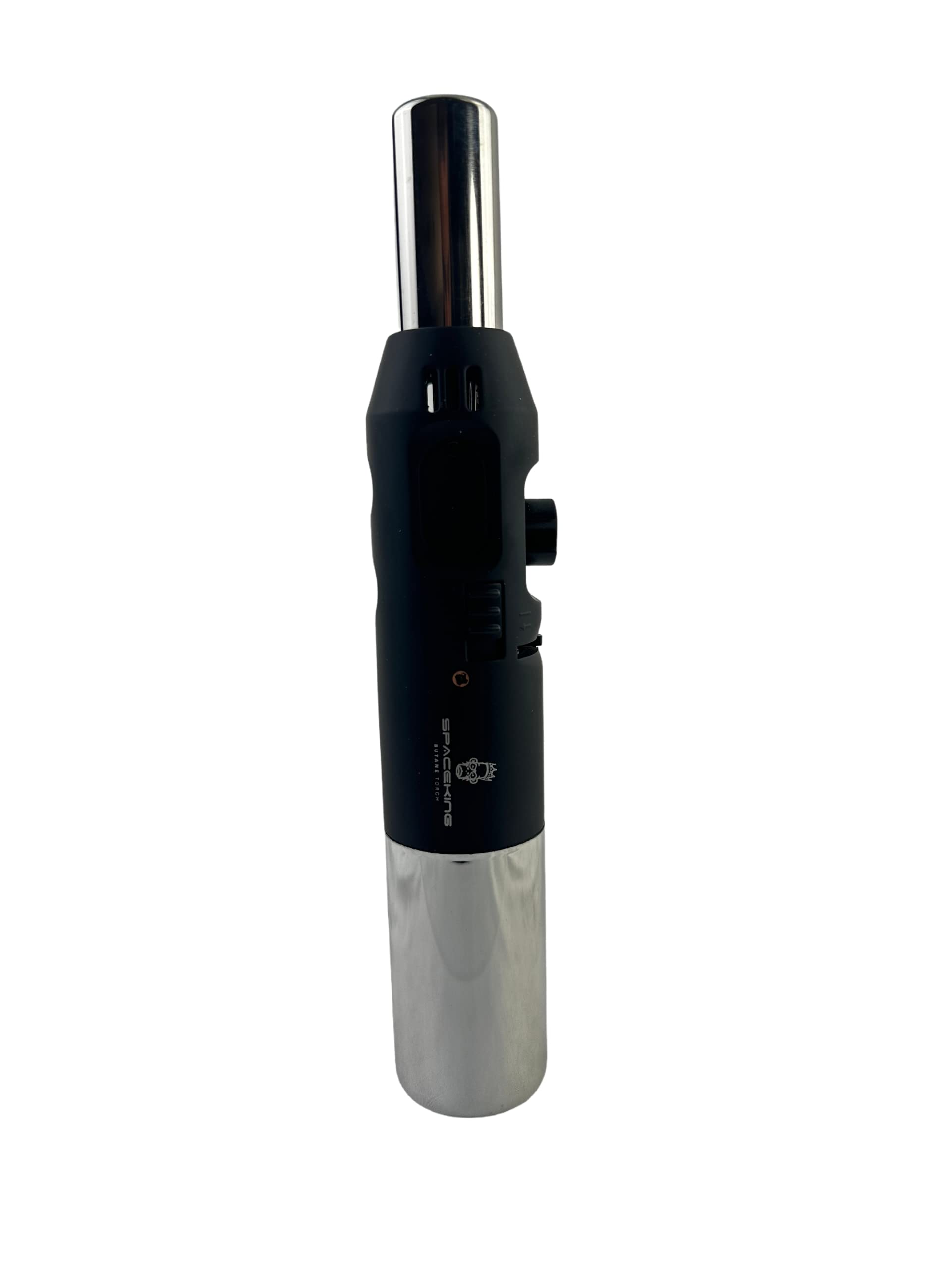 Space King Straight Shooter - Smooth Metallic - Adjustable Flame - Child-lock - Perfect for Camping, Kitchen, Backyard, Travel, Beach, BBQ, Mountain, Outdoors, Travel, Garage, and more. (Black)