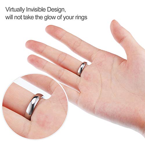 Chuangdi 8 Sheets/ 152 Pieces Invisible Ring Sizer Adjuster Ring Spacer Ring Guards for Women Loose Rings, 2 Kinds of Thickness
