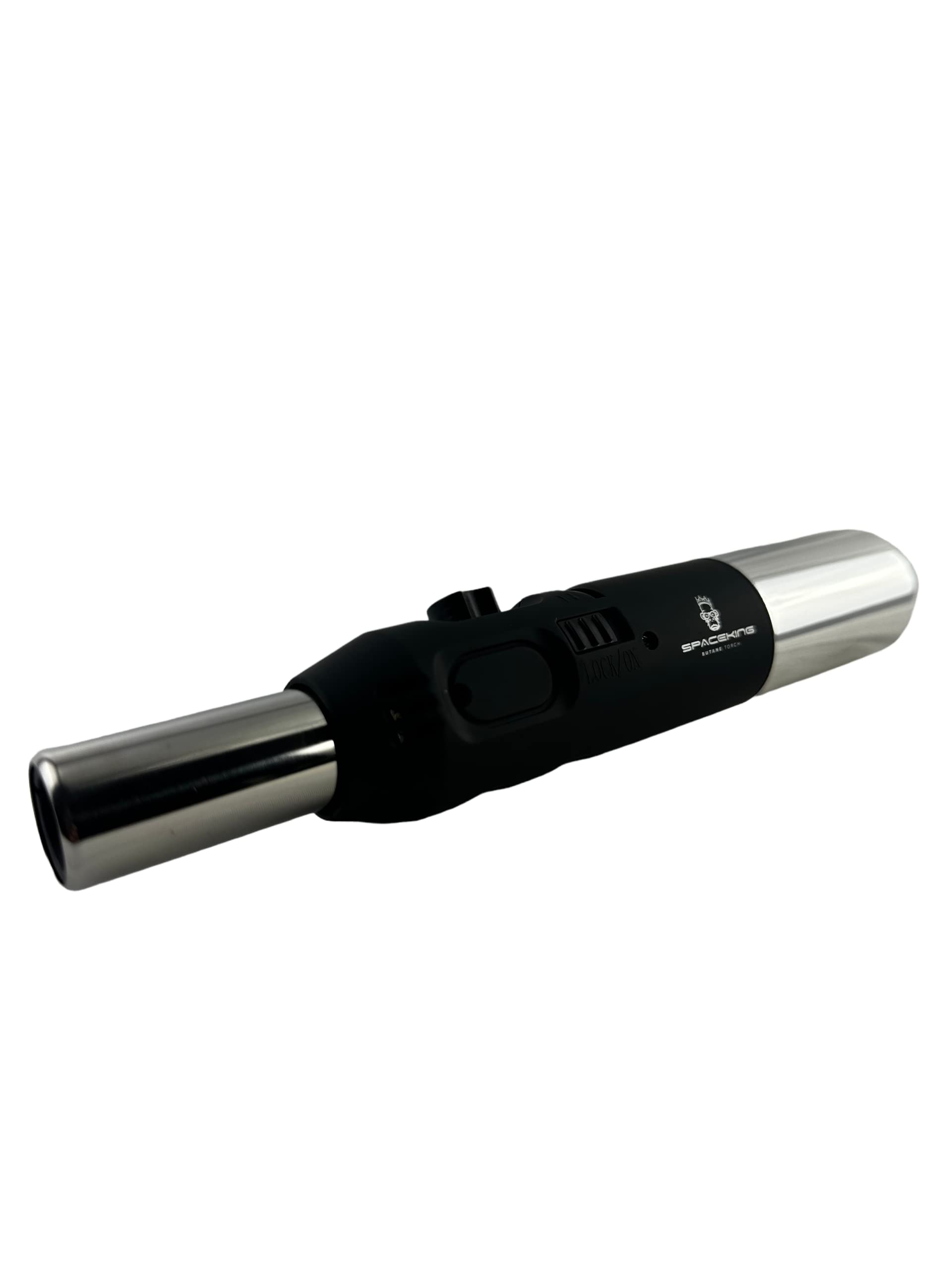 Space King Straight Shooter - Smooth Metallic - Adjustable Flame - Child-lock - Perfect for Camping, Kitchen, Backyard, Travel, Beach, BBQ, Mountain, Outdoors, Travel, Garage, and more. (Black)