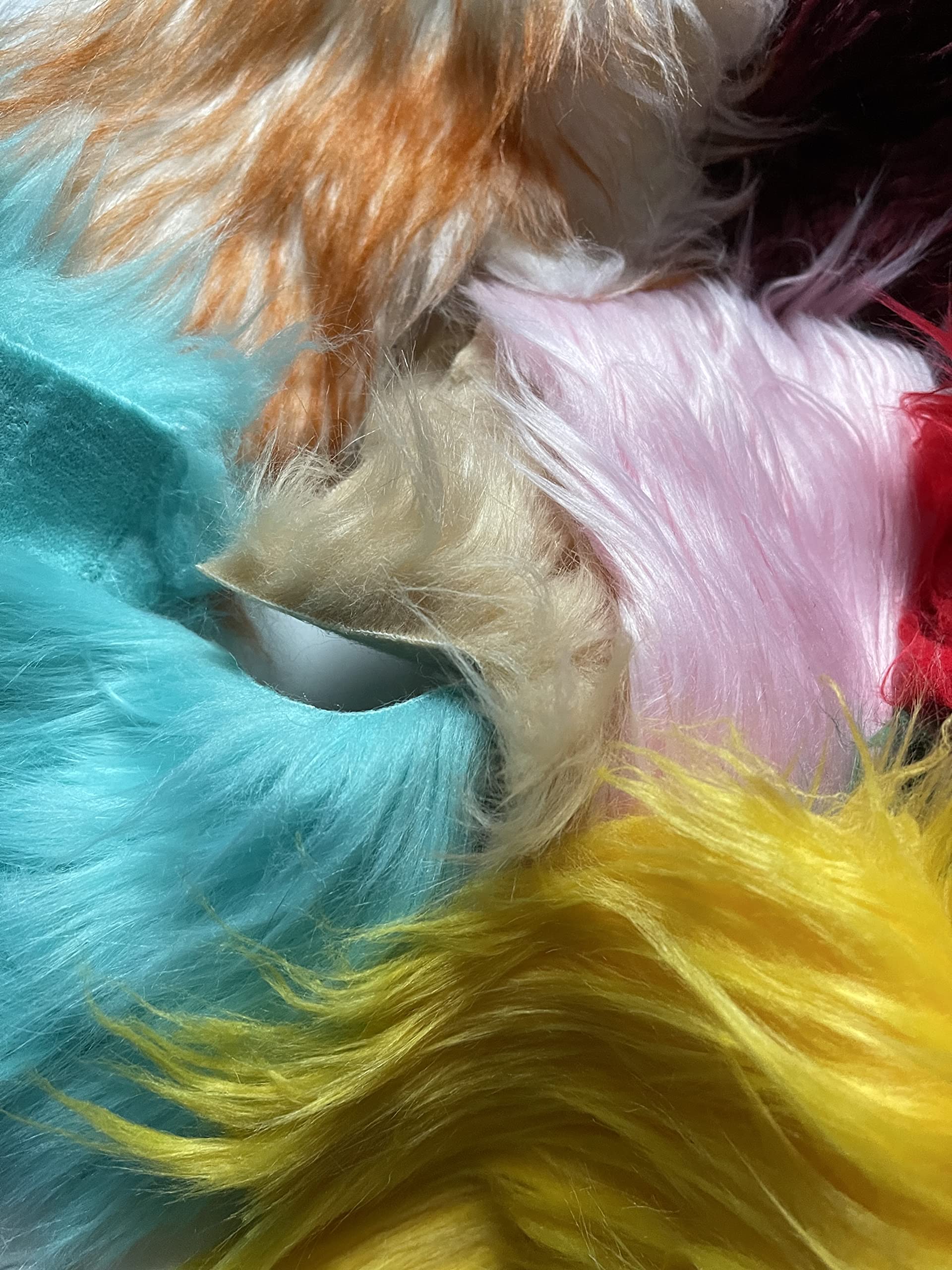 Bianna Creations 16oz Mixed Random Colors Craft Faux Fur Scrap Bag, Remnant Pieces Scrappy Artificial Fake for DIY Crafting Project, Gnome Beard Material, Small Pieces