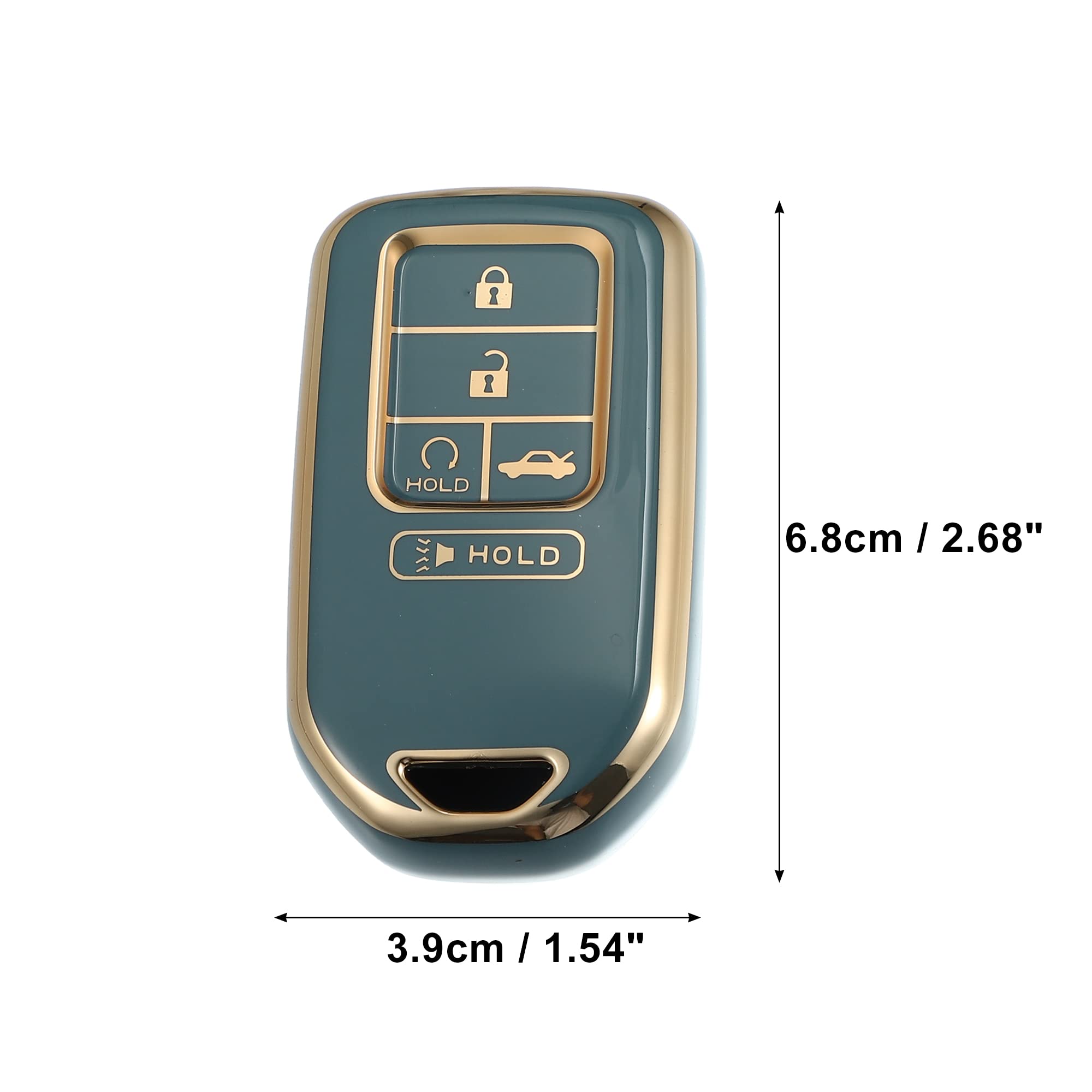 X AUTOHAUX 5 Button TPU Smart Keyless Entry Remote Control Key Fob Case for Honda Accord Civic CR-V Insight Passport Pilot with Chain Blue