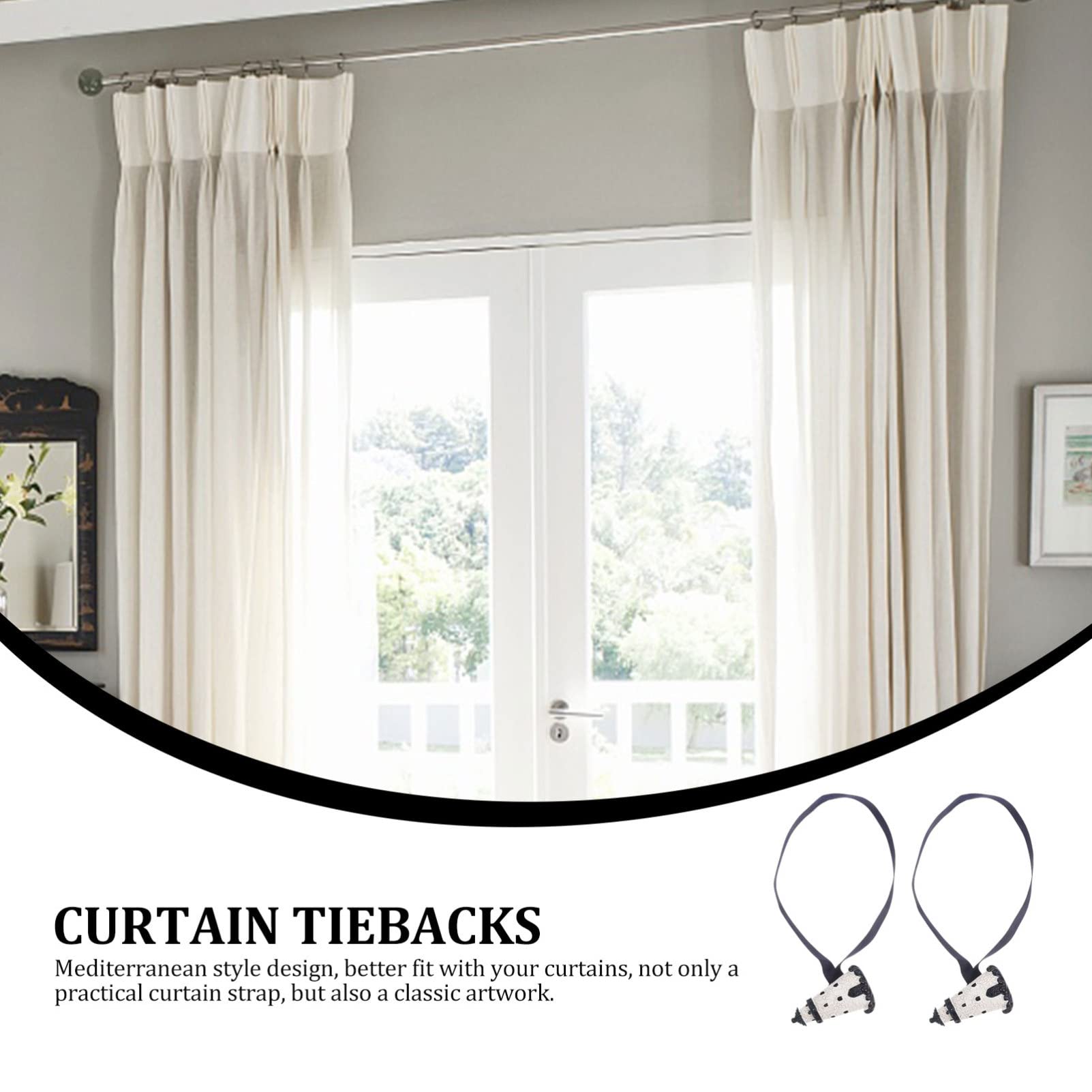 ARTIBETTER Curtain Holdback Resin Curtain Tiebacks 2pcs Lighthouse Curtain Buckle Magnet Curtain Tape White Resin Nautical Style Curtain Accessories Nautical Curtain Tie Backs