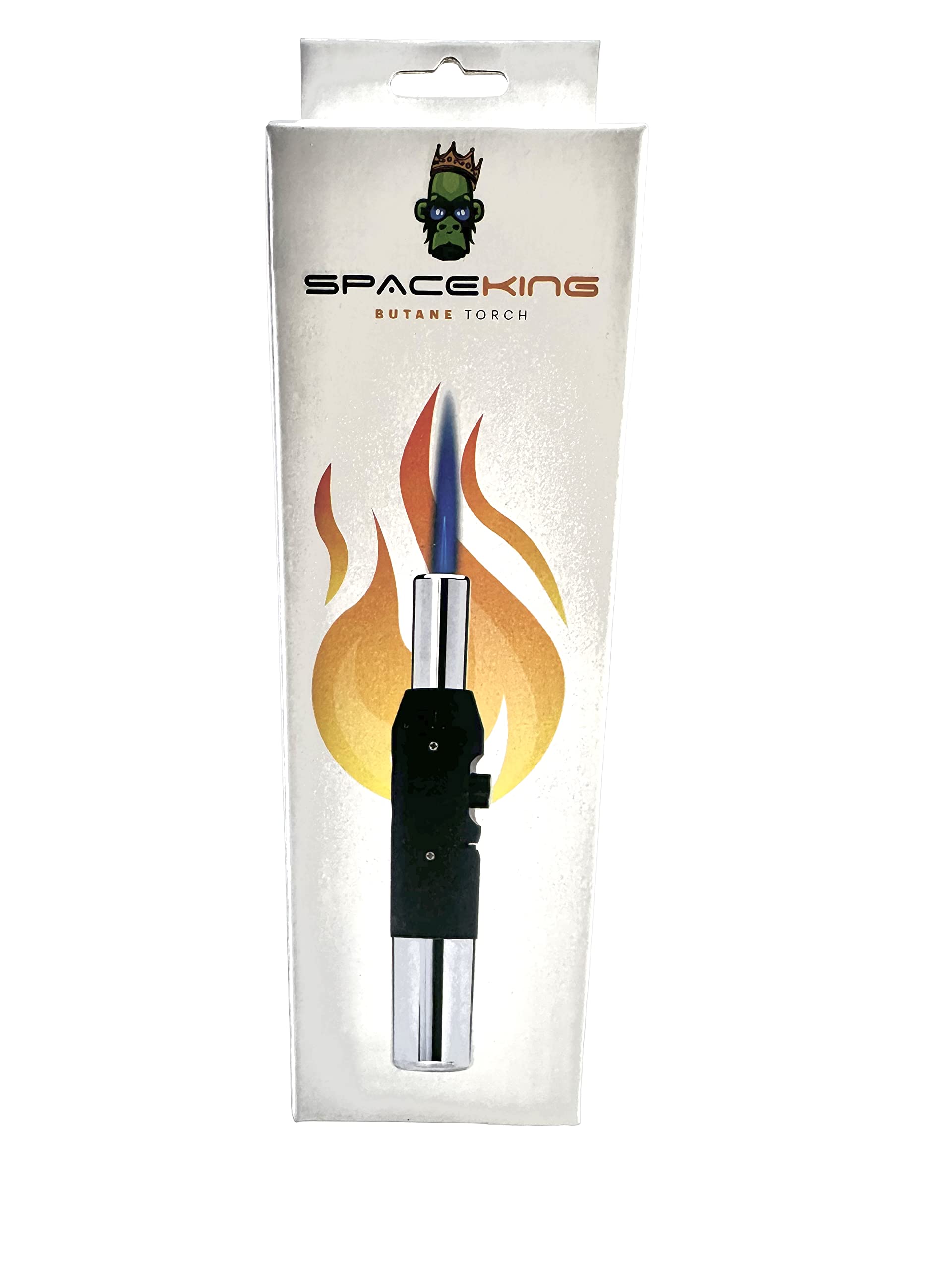 Space King Straight Shooter - Smooth Metallic - Adjustable Flame - Child-lock - Perfect for Camping, Kitchen, Backyard, Travel, Beach, BBQ, Mountain, Outdoors, Travel, Garage, and more. (Black)