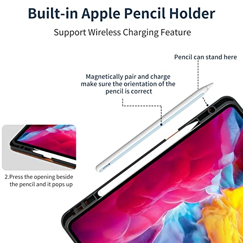 NANRUIL for Ipad Pro 11-inch Case 4th/3rd/2nd/1st Gen Genuine Leather Cover Protective Shell for 2022/2021/2020/2018 with Pocket Strap,Built-in Pencil Holder and Auto Wake/Sleep.Brown