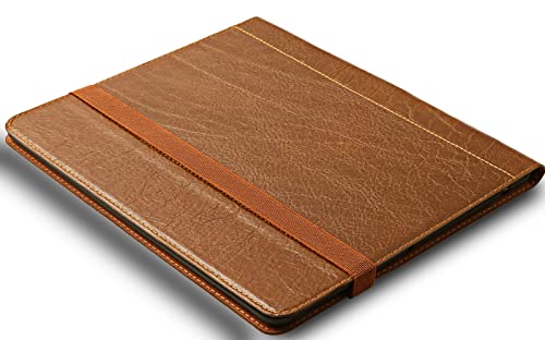 NANRUIL for Ipad Pro 11-inch Case 4th/3rd/2nd/1st Gen Genuine Leather Cover Protective Shell for 2022/2021/2020/2018 with Pocket Strap,Built-in Pencil Holder and Auto Wake/Sleep.Brown
