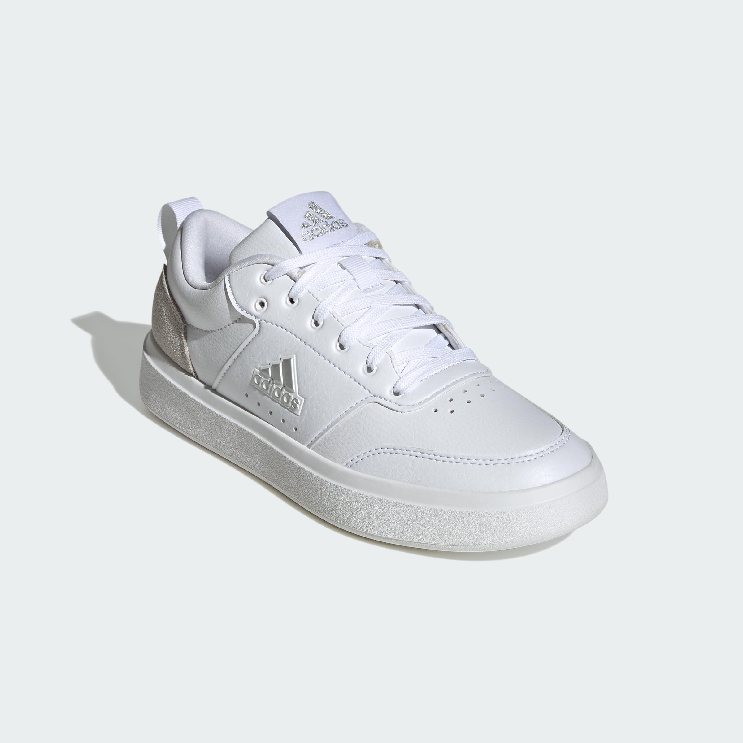 adidas Women's Park ST Sneaker, White/White/Silver Metallic, 8