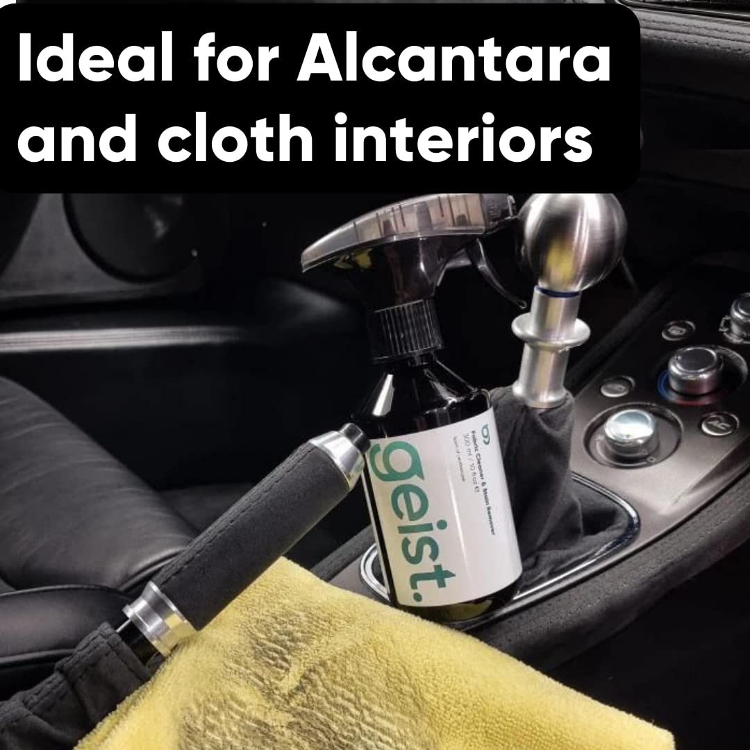 Geist. Fabric Cleaner & Stain Remover | For Alcantara & cloth car interior, sofa, furniture, carpet, rug, clothes | Plant based | Suitable for cotton, wool and artificial fibres | 500 ml / 16.75 fl.oz
