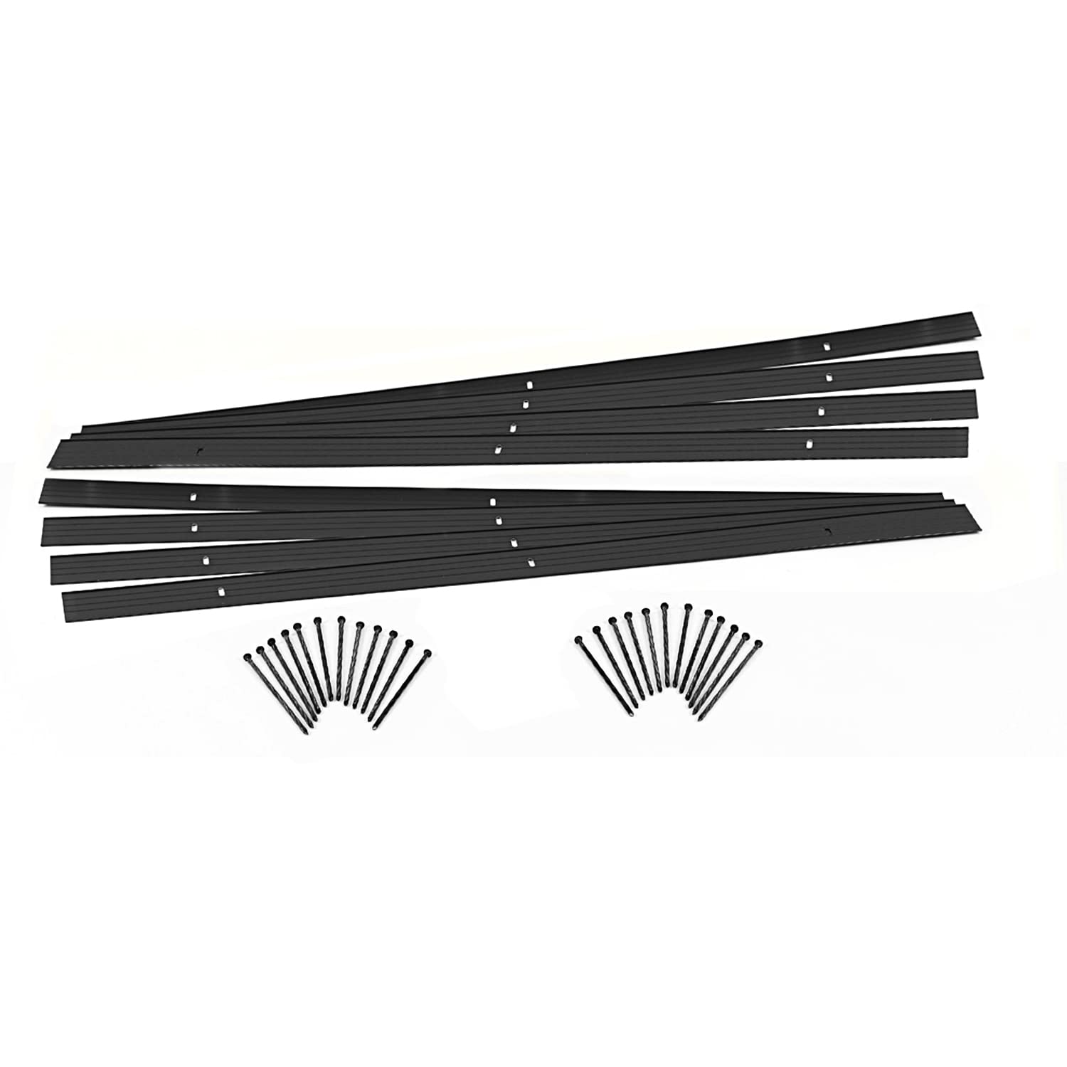 EasyFlex Aluminum Landscape Edging Project Kit, 8 Metal Garden Edging Pieces with Spikes, 48 feet, Black (1806BK-48C)
