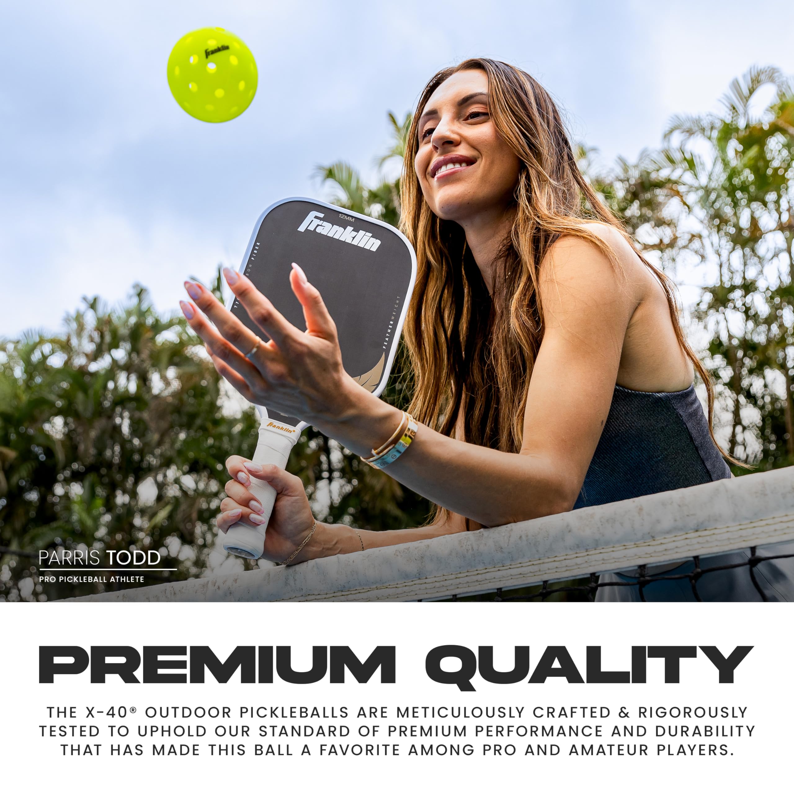 Franklin Sports X-40 Yellow Outdoor Pickleballs - USAPA Regulation Size - 36 Pack Bulk Set