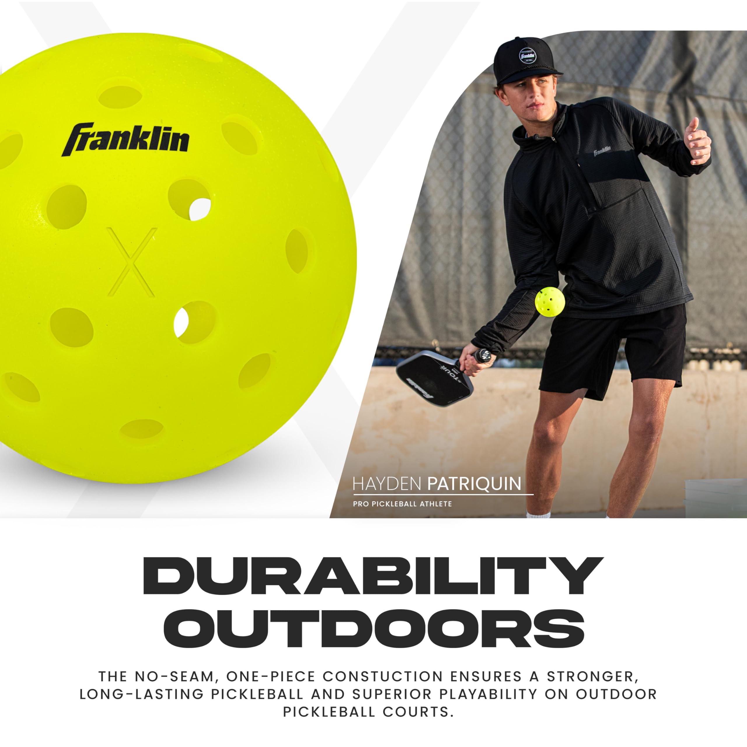 Franklin Sports X-40 Yellow Outdoor Pickleballs - USAPA Regulation Size - 36 Pack Bulk Set