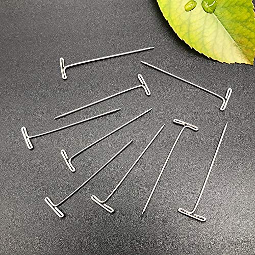 150 pcs T-pins for Blocking Knitting, Modelling,Wig Making and Crafts, Stainless Steel Nickel Plated with Storage Box (1.5inch,2 inch)