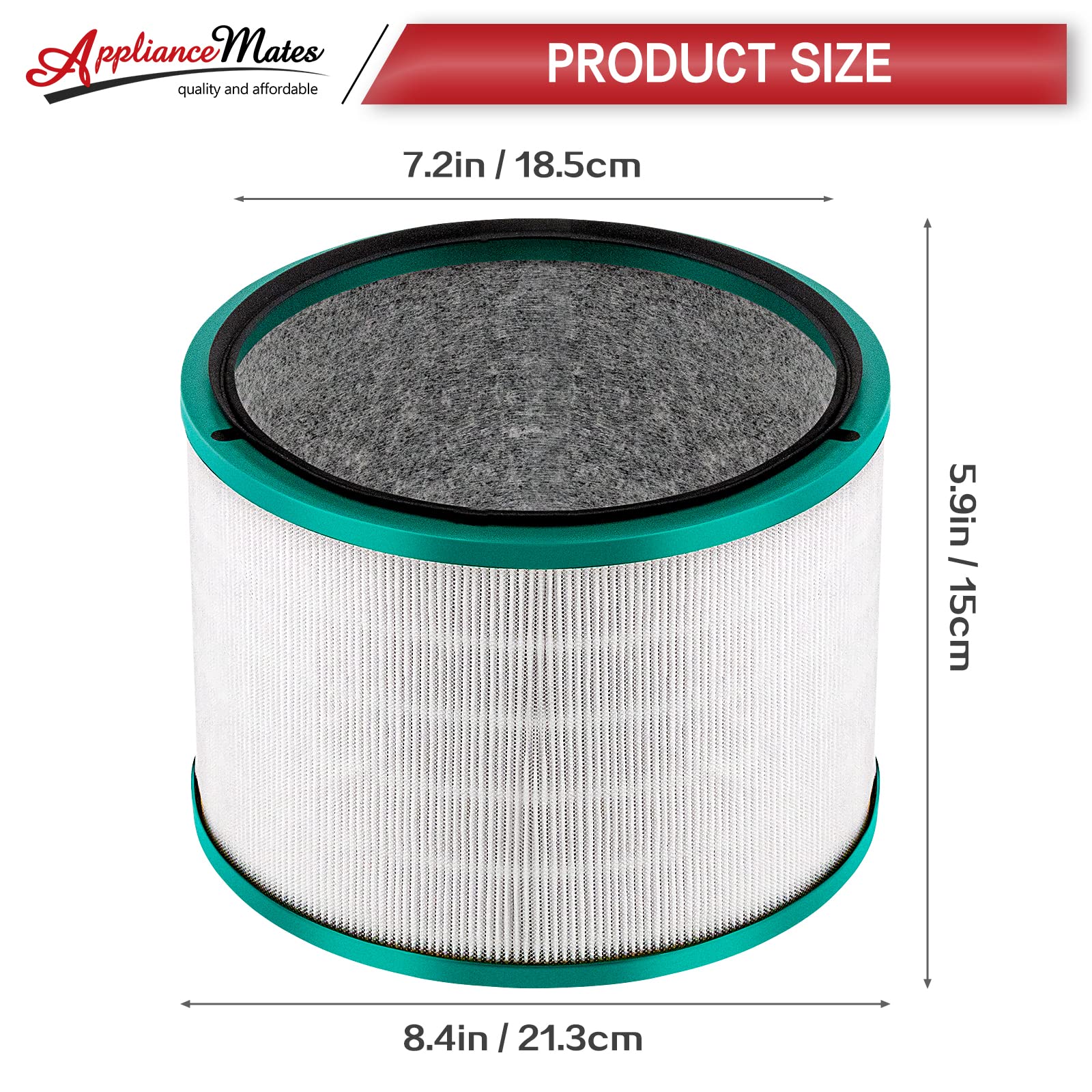 APPLIANCEMATES HP01 HEPA Filter Replacement for Dyson Pure Hot + Cool Link HP01, HP02, DP01, DP02 Desk Purifiers, Replaces Part 968125-03