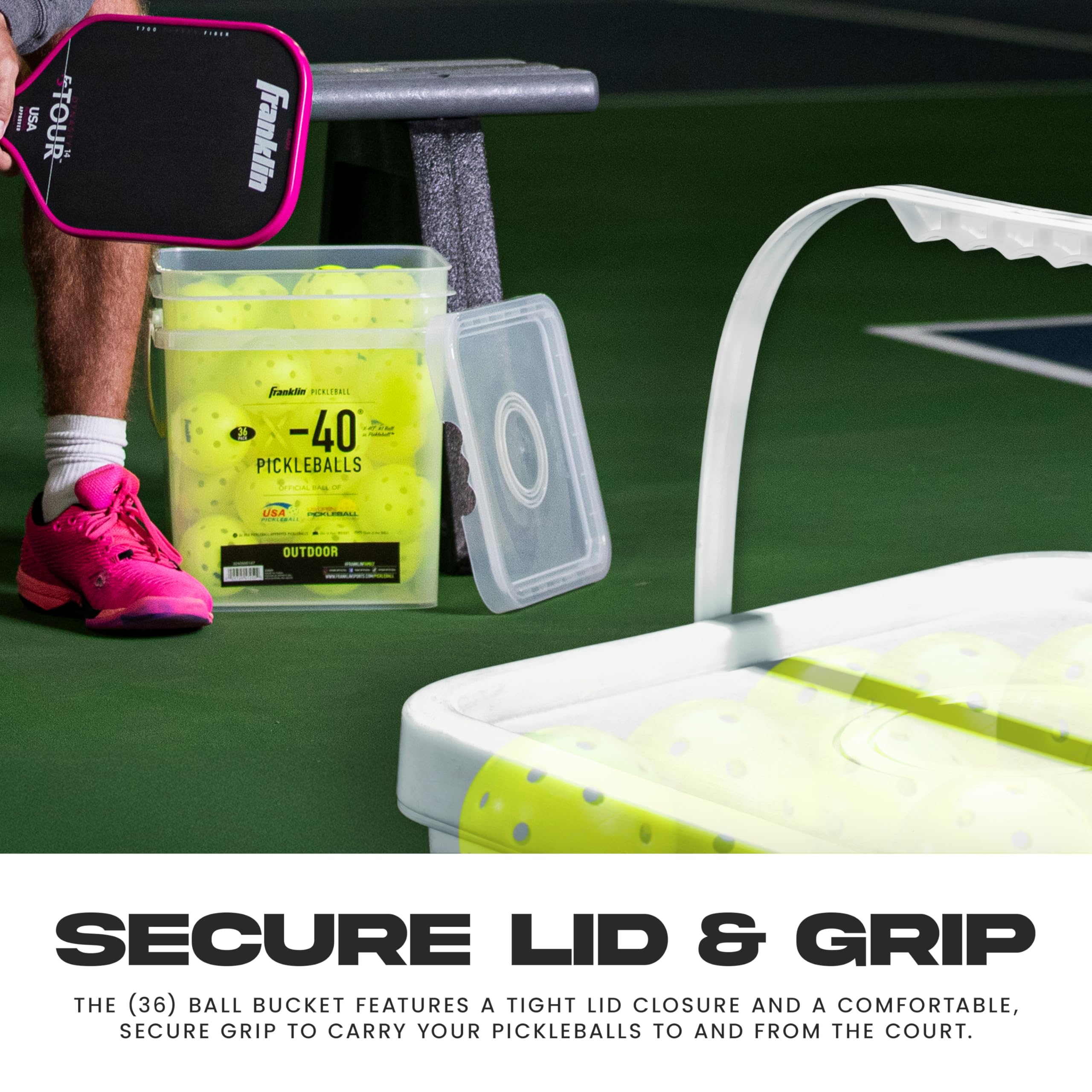 Franklin Sports X-40 Yellow Outdoor Pickleballs - USAPA Regulation Size - 36 Pack Bulk Set