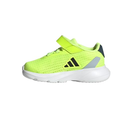 adidas Duramo SL Elastic Lace Sneaker, Lucid Lemon/Core Black/Wonder Blue, 11 US Unisex Little Kid