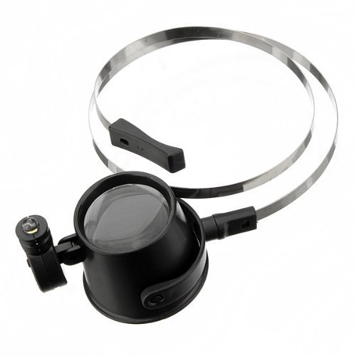 Water & Wood Led 15X Magnifier Eye Loupe w/Head Band Jewelers Magnifying Glass Watchmakers