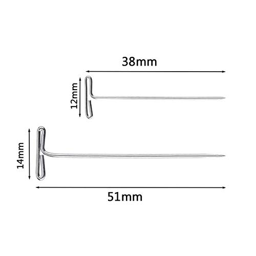 150 pcs T-pins for Blocking Knitting, Modelling,Wig Making and Crafts, Stainless Steel Nickel Plated with Storage Box (1.5inch,2 inch)