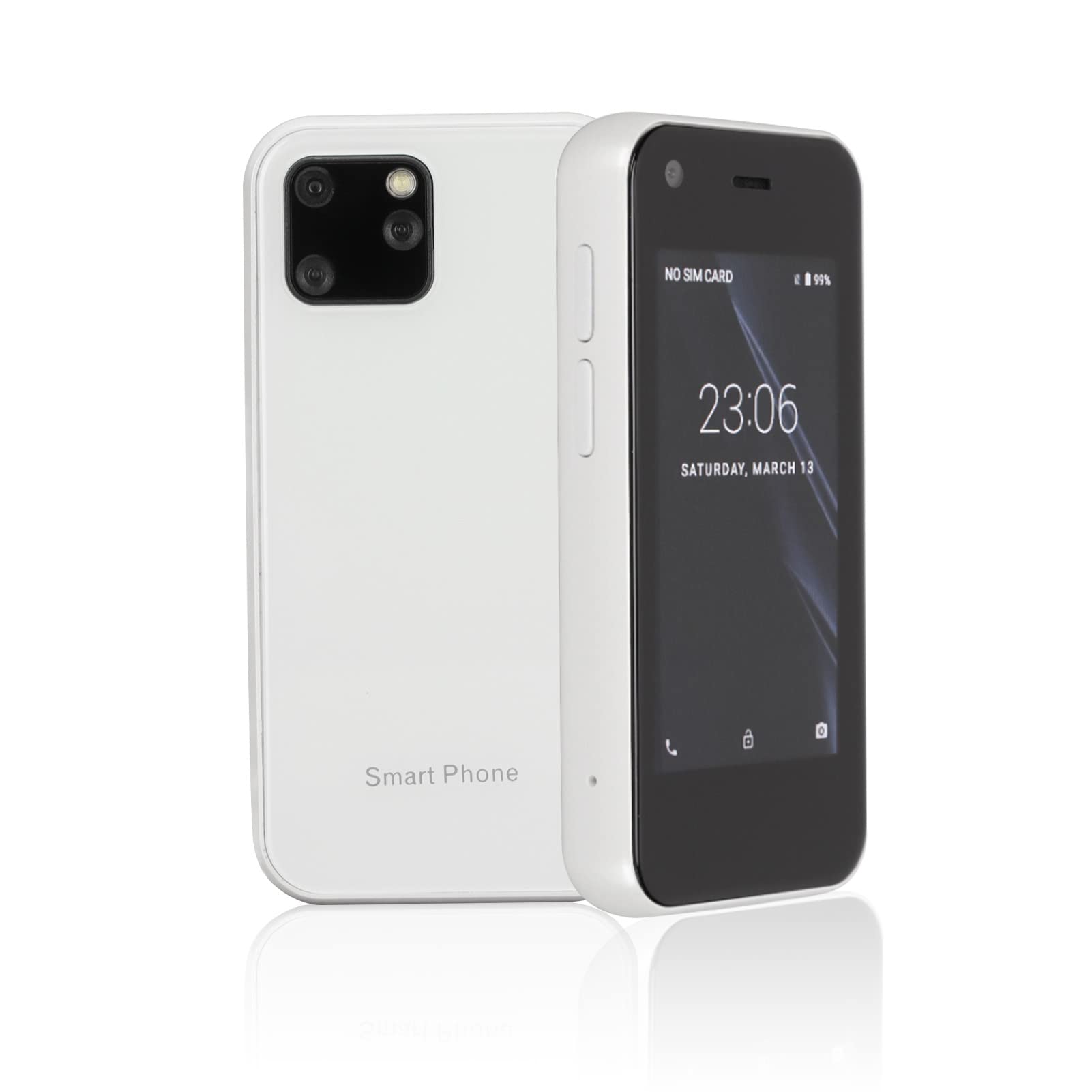 ASHATA Mini Mobile Phone, 3G Small Unlocked Smartphone, GPS, 1GB 8GB ROM, Quad Core, 2.5in Android Cellpohone Support App Download(Pearl White)