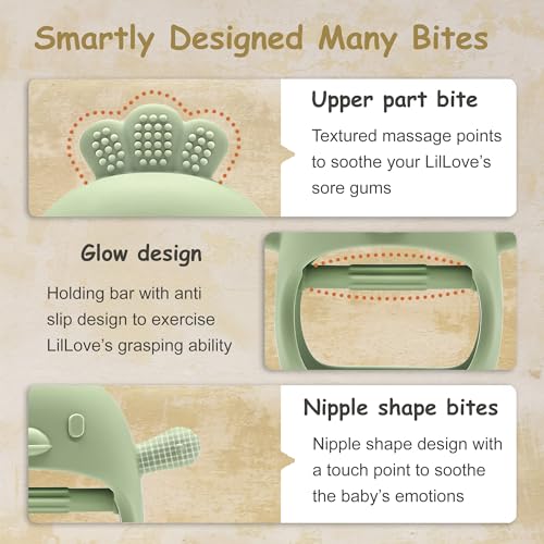Baby Teething Toys by Komfy LilLove | Non-Toxic Infant Toys 0-6 6-12 Months | CPC Certified Teething Mitten | No Drop Teether for Baby Teething Relief | Baby teether Toys | Teething Pacifier