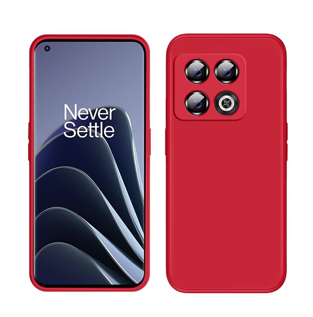Bastmei for OnePlus 10 Pro Case 5G(2022)【Non-Slip Matte Finish】 Cover with Soft TPU Screen & Camera Protection Velvety-Soft Lining Shock-Absorbing for OnePlus 10 Pro 5G (Red)