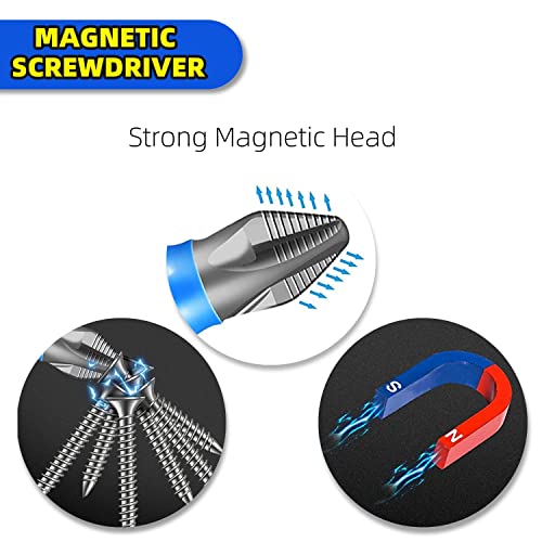 Phillips Magnetic Screwdriver Bit Set, MIKITOK(9PCS) S2 Alloy Steel Anti-Slip Long Drill Bits, 1/4 Hex Shank, Fine Tooth Design, Strong MagnetismWith Cleaning Brush for Electric Drill Bits…