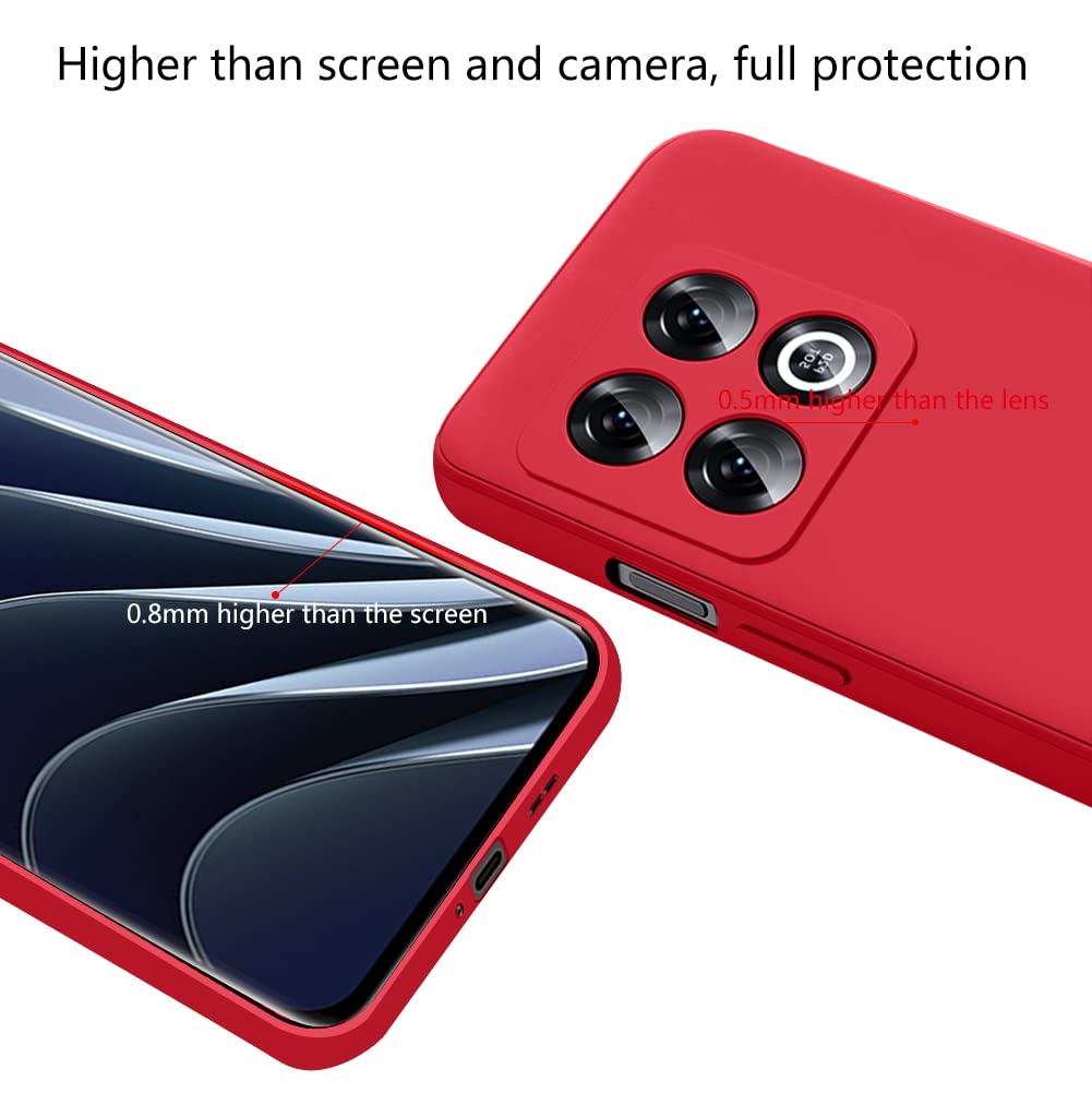 Bastmei for OnePlus 10 Pro Case 5G(2022)【Non-Slip Matte Finish】 Cover with Soft TPU Screen & Camera Protection Velvety-Soft Lining Shock-Absorbing for OnePlus 10 Pro 5G (Red)