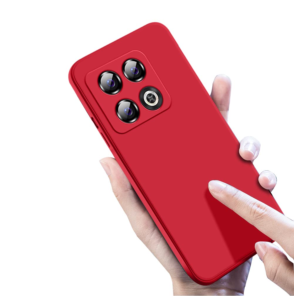 Bastmei for OnePlus 10 Pro Case 5G(2022)【Non-Slip Matte Finish】 Cover with Soft TPU Screen & Camera Protection Velvety-Soft Lining Shock-Absorbing for OnePlus 10 Pro 5G (Red)