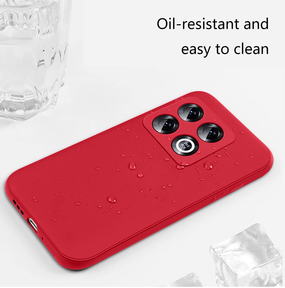 Bastmei for OnePlus 10 Pro Case 5G(2022)【Non-Slip Matte Finish】 Cover with Soft TPU Screen & Camera Protection Velvety-Soft Lining Shock-Absorbing for OnePlus 10 Pro 5G (Red)