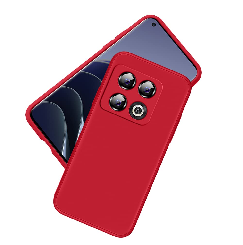 Bastmei for OnePlus 10 Pro Case 5G(2022)【Non-Slip Matte Finish】 Cover with Soft TPU Screen & Camera Protection Velvety-Soft Lining Shock-Absorbing for OnePlus 10 Pro 5G (Red)