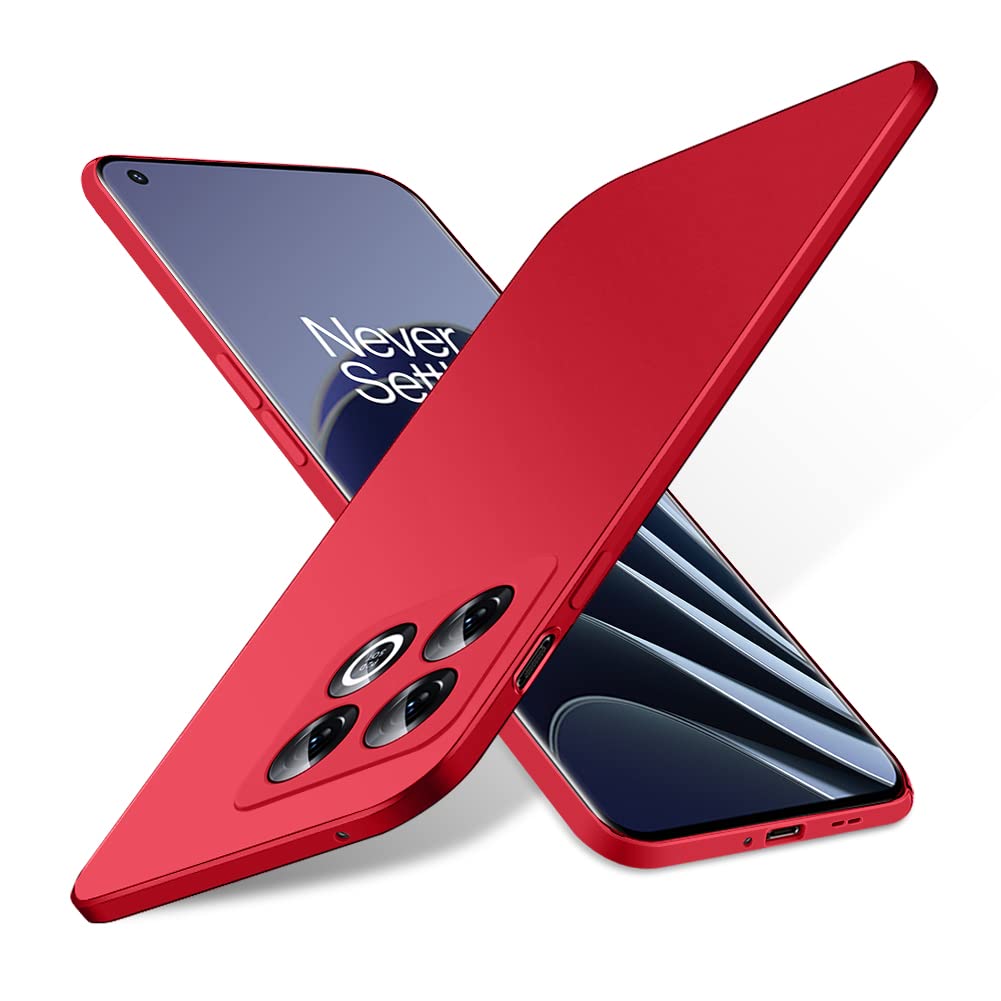 Bastmei for OnePlus 10 Pro Case 5G(2022)【Non-Slip Matte Finish】 Cover with Soft TPU Screen & Camera Protection Velvety-Soft Lining Shock-Absorbing for OnePlus 10 Pro 5G (Red)