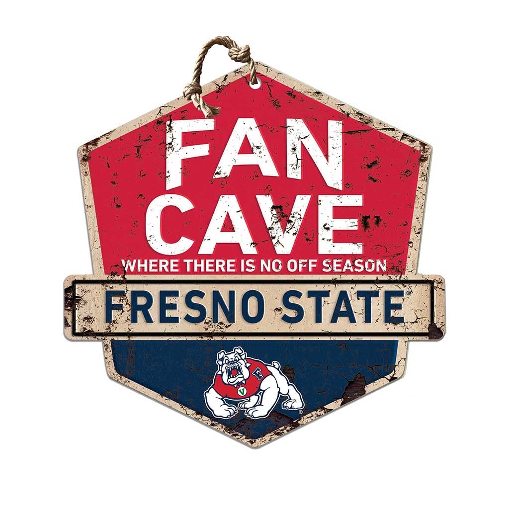KH Sports Fan Fresno State Bulldogs Fan Cave Badge Sign, 20x20 Inches, Bulldogs Decor for Dorm Room, Bedroom, Fan Cave, Living Room; Display Your Team Spirit with This Unique Fresno State Bulldogs Wall Art