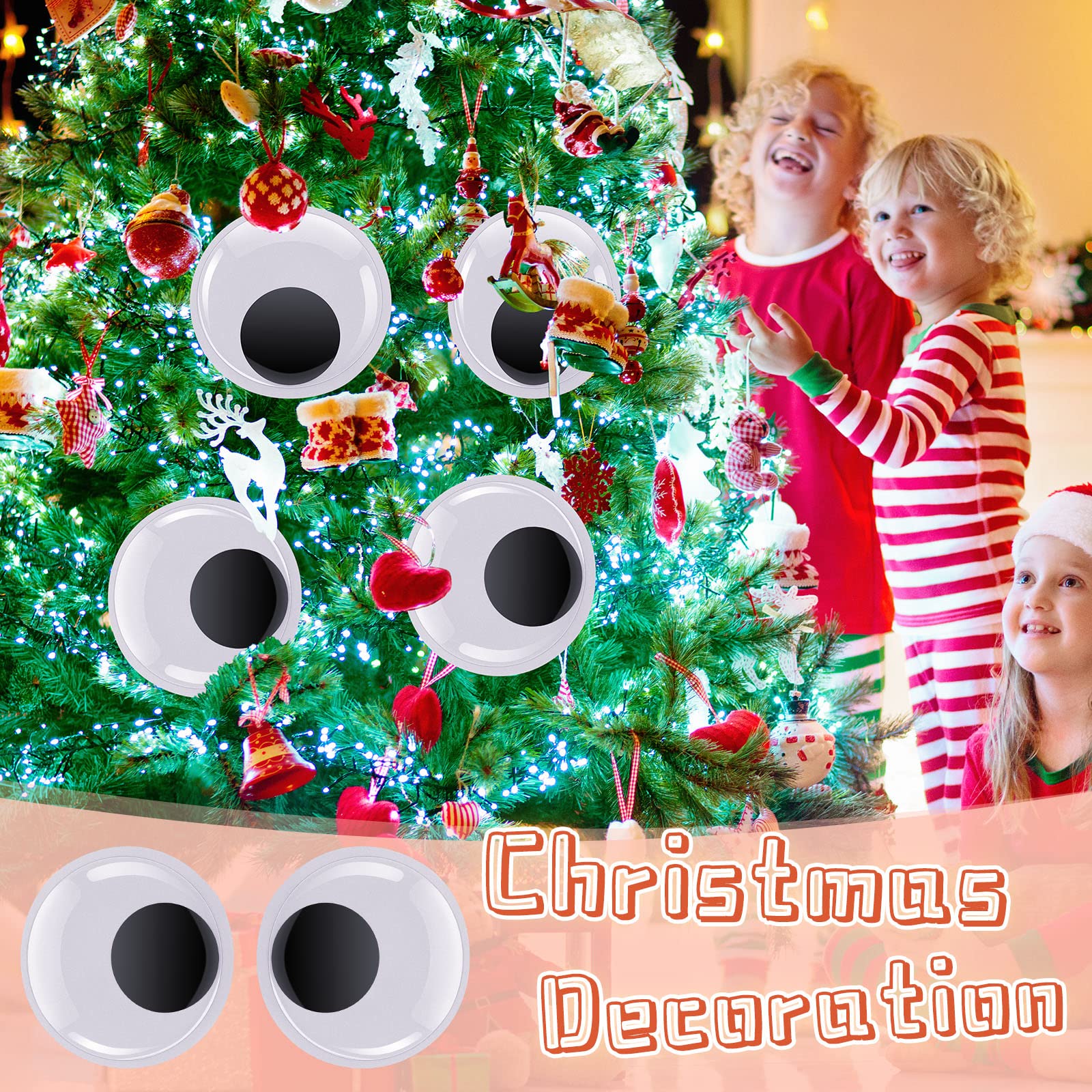 4 Pcs Luminous Giant Wiggle Eyes Halloween Self Adhesive Large Eyes Glow in The Dark Big DIY Craft Eyes for Halloween Decoration Stickers (5.9 inch/ 15 cm)