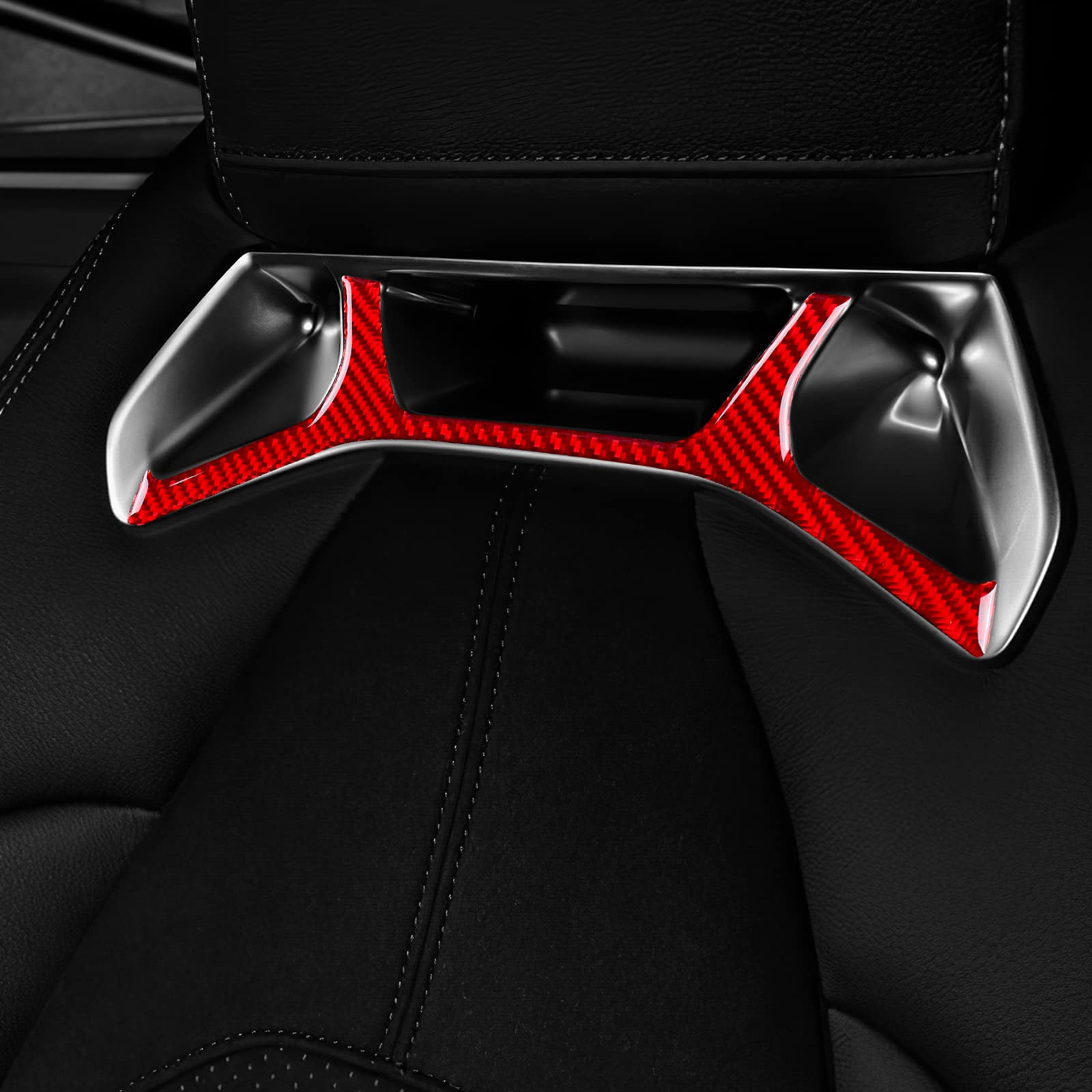 AIRSPEED Car Seat Head Rest Accent Sticker Carbon Fiber Auto Headrest Interior Trim Cover for Toyota Supra GR A90 A91 MK5 2019-2022, Red