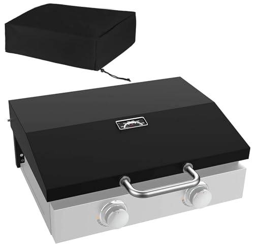New Upgraded Hinged Lid with Grill Cover for Blackstone 22 inch Tabletop Griddle, Griddle Hood Lid with Waterproof Grill Cover for 22" Blackstone Grill