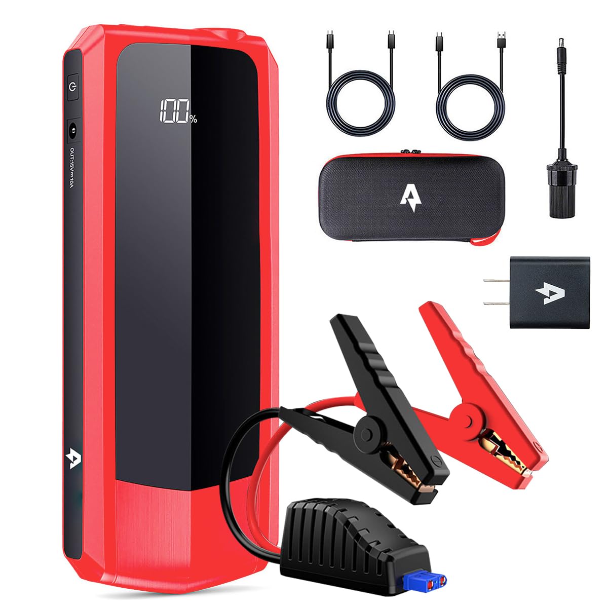 Andeman Battery Jump Starter 2000A Peak 20000mAh,Jump Starter Battery Pack for up to 8.5L Diesel Engine or Any Gas Engine,Red (155)