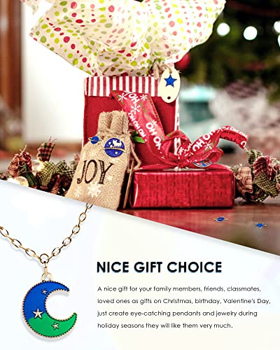 JIALEEY Assorted Gold Plated Enamel Cat Moon Star Celestial Charm Pendant DIY for Earrings Necklace Bracelet Jewelry Making and Crafting