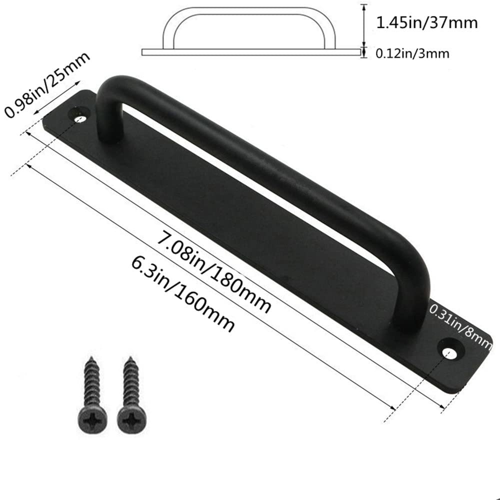 szhdxsy Pack of 2 Aluminium Alloy Sliding Barn Door Handle, Sliding Door Pull Handle,high Performance Handle, Cabinet Door Handles, Drawer knobs, Kitchen Handles,Cabinet Door knobs,Black