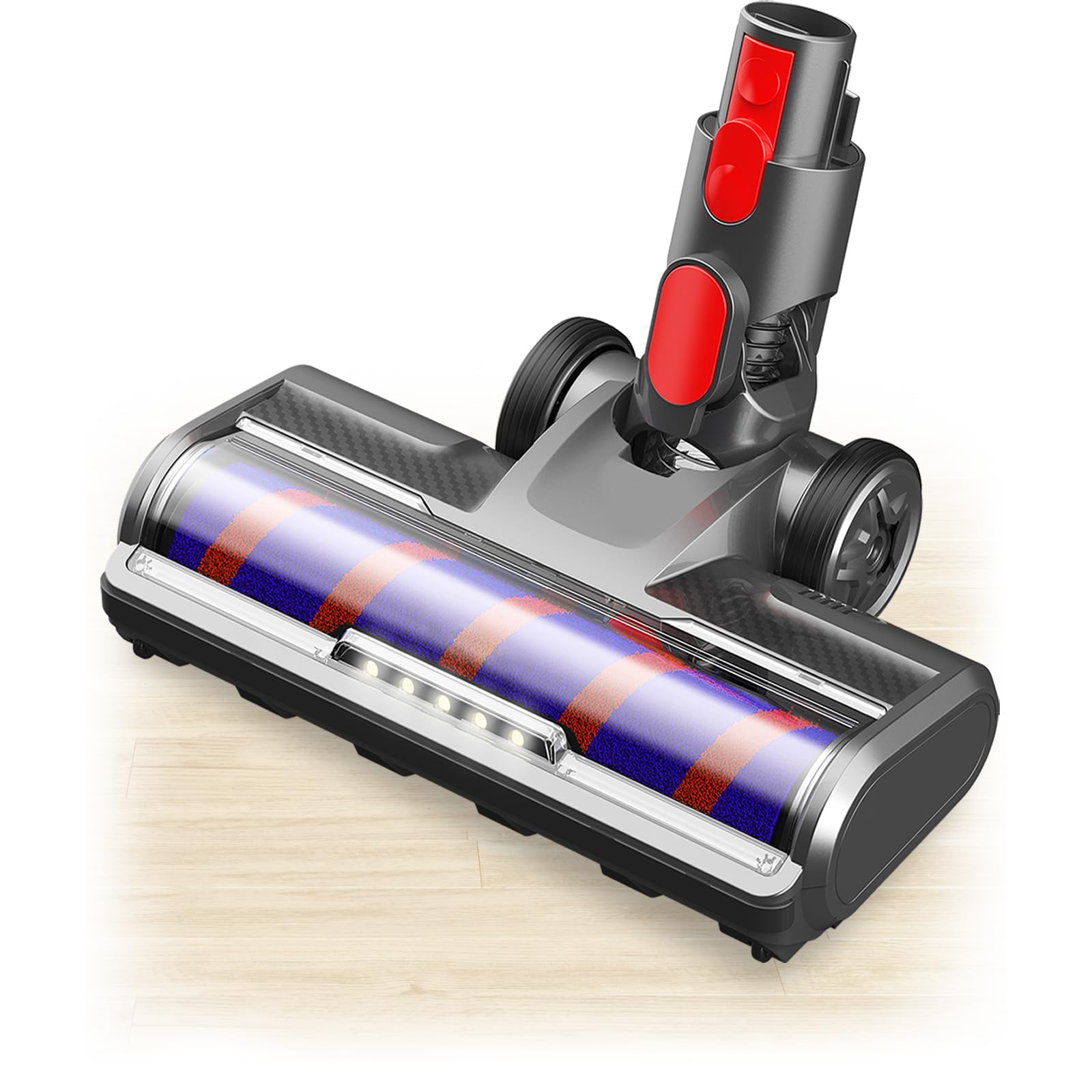 Nekuma Vacuum Attachments for Dyson V7 V8 V10 V11 V15 Handheld Cordless Cleaners, Replacement Accessories Head for Hardwood Floor, Soft Roller Brush Parts with LED Lights