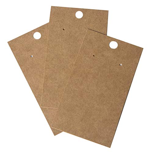 400 Pack Earring Cards - Earring Card Holder - Custom Earring Cards for Earring Display - Hanging Earrings - Bulk Earring Cards - 2 x 3.5 Inches - Brown (Pack of 400)
