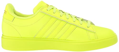adidas Women's Grant Court 2.0 Sneaker, Lucid Lemon/Lucid Lemon/Gold Metallic, 7