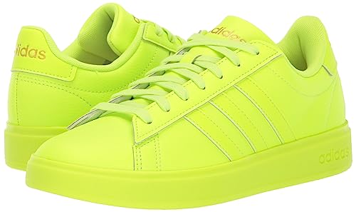 adidas Women's Grant Court 2.0 Sneaker, Lucid Lemon/Lucid Lemon/Gold Metallic, 7