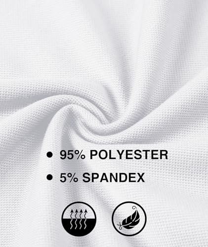 ZITY Mens Golf Shirt Short Sleeve Sport Moisture Wicking Performance Print Golf Polo Shirts for Men Collared Casual T-Shirt White Black X-Large