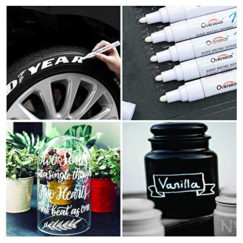 Lesun White Paint Pens Paint Markers, 12 Pack Waterproof Oil-Based Paint Pen Set Quick Dry and Permanent, Markers for Rock Painting, Stone, Ceramic, Wood, Fabric, Plastic, Canvas, Glass, Mugs, Tiresā¦