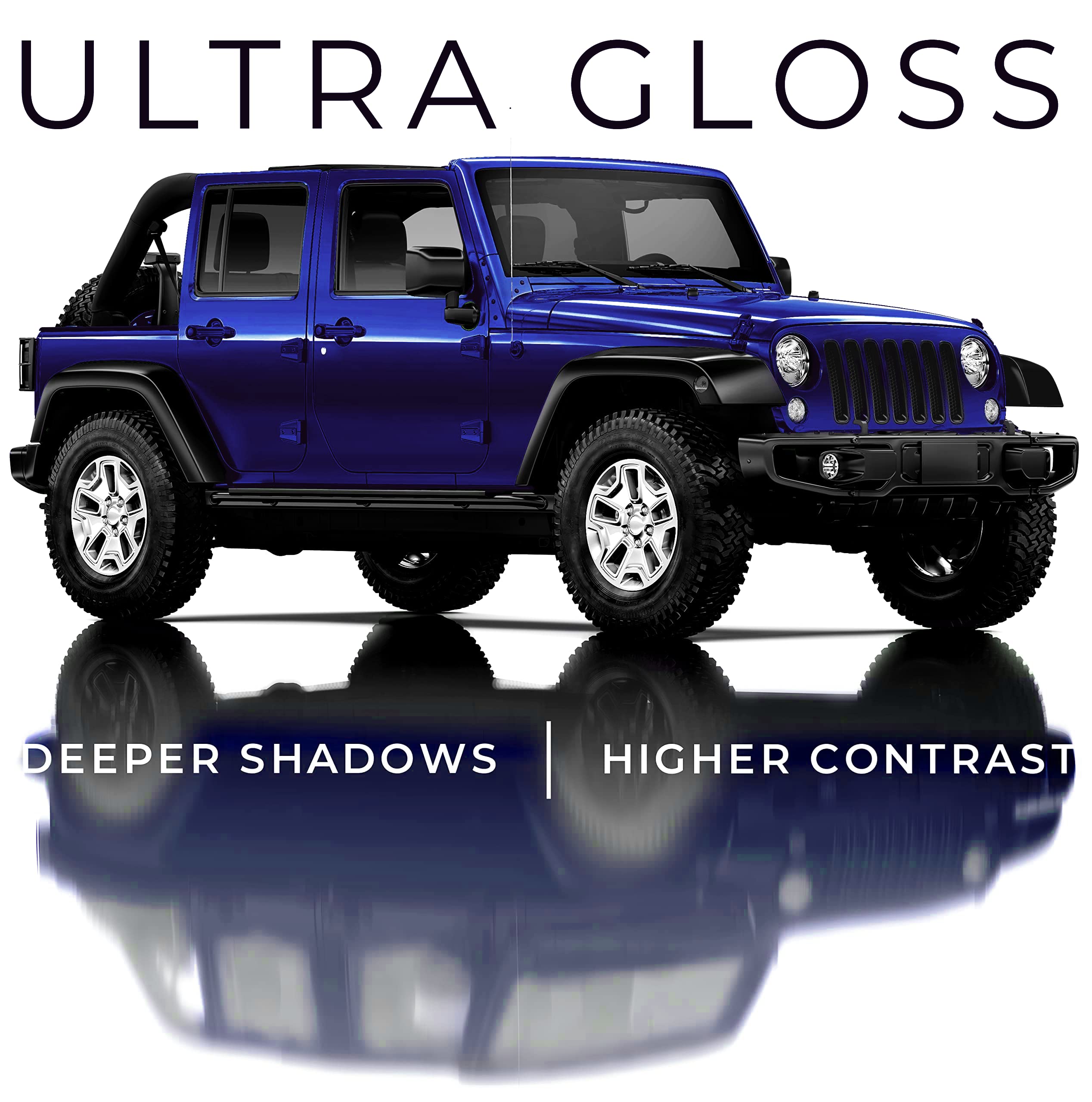 VViViD+ Ultra Gloss Neptune Pearl Blue 1.5ft x 5ft Vinyl Car Wrap Premium Paint Replacement Film Roll with Nano Air Release, Stretchable Cap Liner, Self Adhesive, Indoor Outdoor