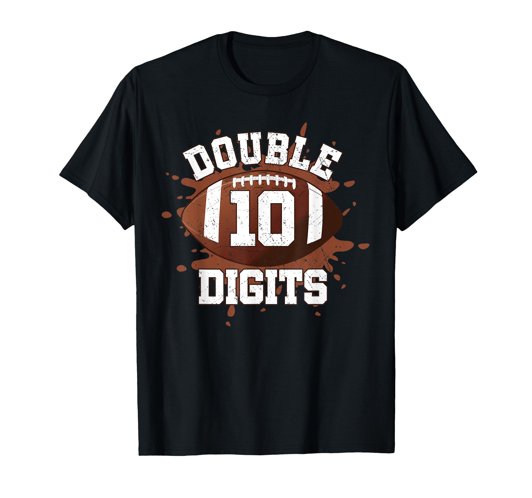 Double Digits Birthday Decorations Boy 10 Football 10th Bday T-Shirt
